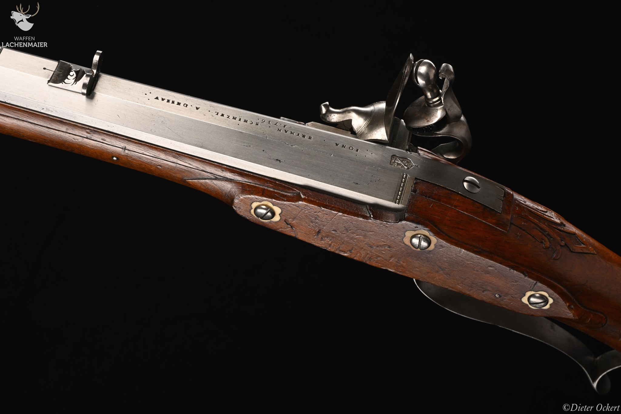 Johann Erdmann Schnitzel / Dessau Steinschlossbüchse Kaliver ca. 17mm ...
